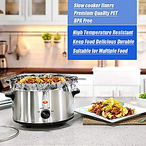FASOZUKA Slow Cooker Liners 40×Cooking Bags Extra Large Size Disposable Pot Liners, Fit 3QT to 8QT for Slow Cooker Cooking Trays Suitable for Oval & Round Pots 13"x 21", 40 Liners