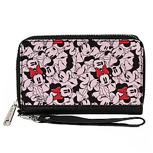 Buckle-Down Women's PU Zip Around Wallet Rectangle-Minnie Mouse, 7.5"x4.5"