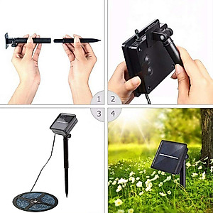 Fawcotu LED Strip Light,Waterproof Ribbon Solar Powered Christmas Fairy Light for Garden Home Decor,Cuttable(Warm White,Size:1m)