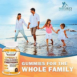 Omega 3 Fish Oil Gummies, Heart Healthy Omega 3 Gummy Supplement with High Absorption DHA & EPA, Extra Strength Joint & Brain Support, Omega 3 Fish Oil Nature's Vitamin, Orange Flavor - 120 Gummies