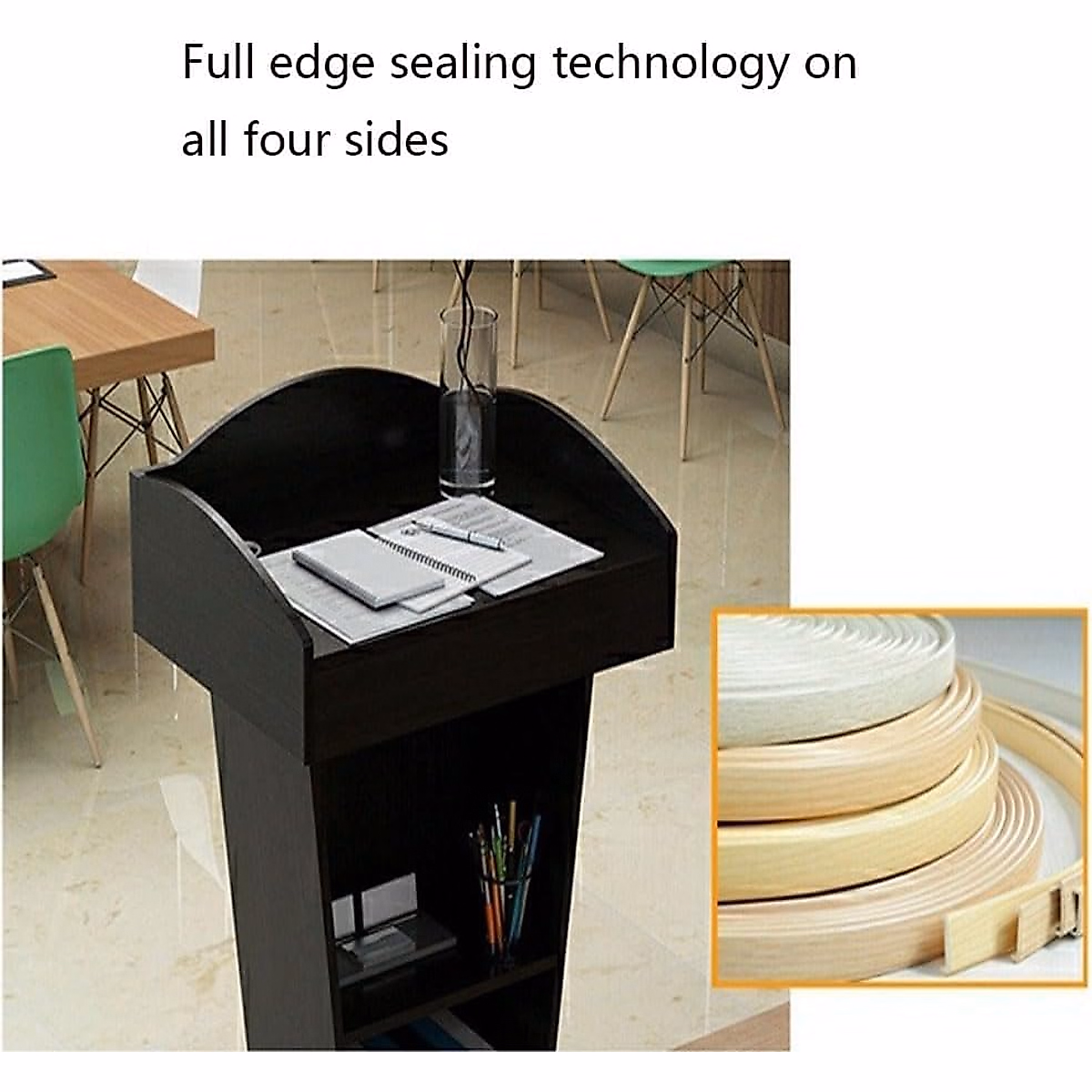 EESHHA Lectern Square Lectern Wooden Conference Table Standing Lectern with Open Storage Laptop Desk Teacher Podiums Simple Podium Stand