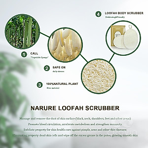 CROVIN Natural Loofah Exfoliating Body Scrubber, Made with Natural Shower Loofah Sponge for Men and Women’s SPA (Pack of 2)