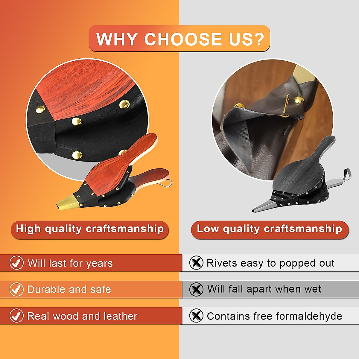 VODA Mini Sized Fireplace Wood Bellows Air Blower for Indoor and Outdoor Camping Cooking BBQ