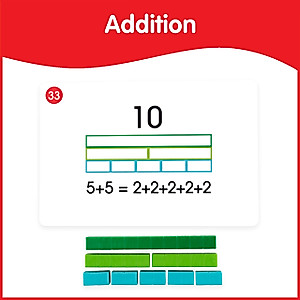 edxeducation Number Rods to Go - Hands-on Math Manipulative for Kids - Includes 231 Number Rods - 50 Double-Sided Activity Cards and Activity Book