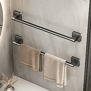 Bathroom Towel Bar, 19.69 Inch Towel Racks for Bathroom Wall Mounted, Heavy Duty Bath Hand Towel Holder Organizer, Modern Home Decor Towel Rod, Gray Single Bar (Gray)