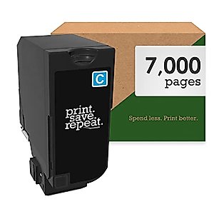 Print.Save.Repeat. Lexmark 74C1SC0 Cyan Toner Cartridge for CS720, CS725, CX725 Laser Printer [7,000 Pages]