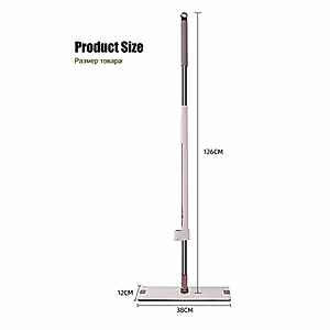 BinOxy Mop/Flat Floor Mop Hand-Washing Squeeze Mop Automatic Leveling Mop Automatic Rotation Floor Cleaner with Microfiber Pad Cleaning Tool Floor Cleaning System (Color : White Within 4 Pads)