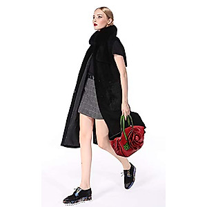 PIJUSH Designer Purses and Handbags for Women Floral Top Handle Satchel Handbag Ladies Crossbody Bags for Women (20103 Red)