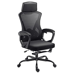Naudhenm Office Chair Mid Back Swivel Lumbar Support Desk Chair,Computer Gaming Chair with Comfortable Armrests, Mesh Desk Chairs with Wheels, Swivel Computer Task Chair (Black)
