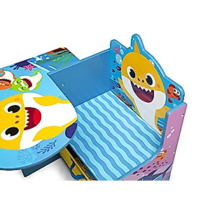 Delta Children Chair Desk with Storage Bin + Design and Store 6 Bin Toy Storage Organizer, Baby Shark (Bundle)