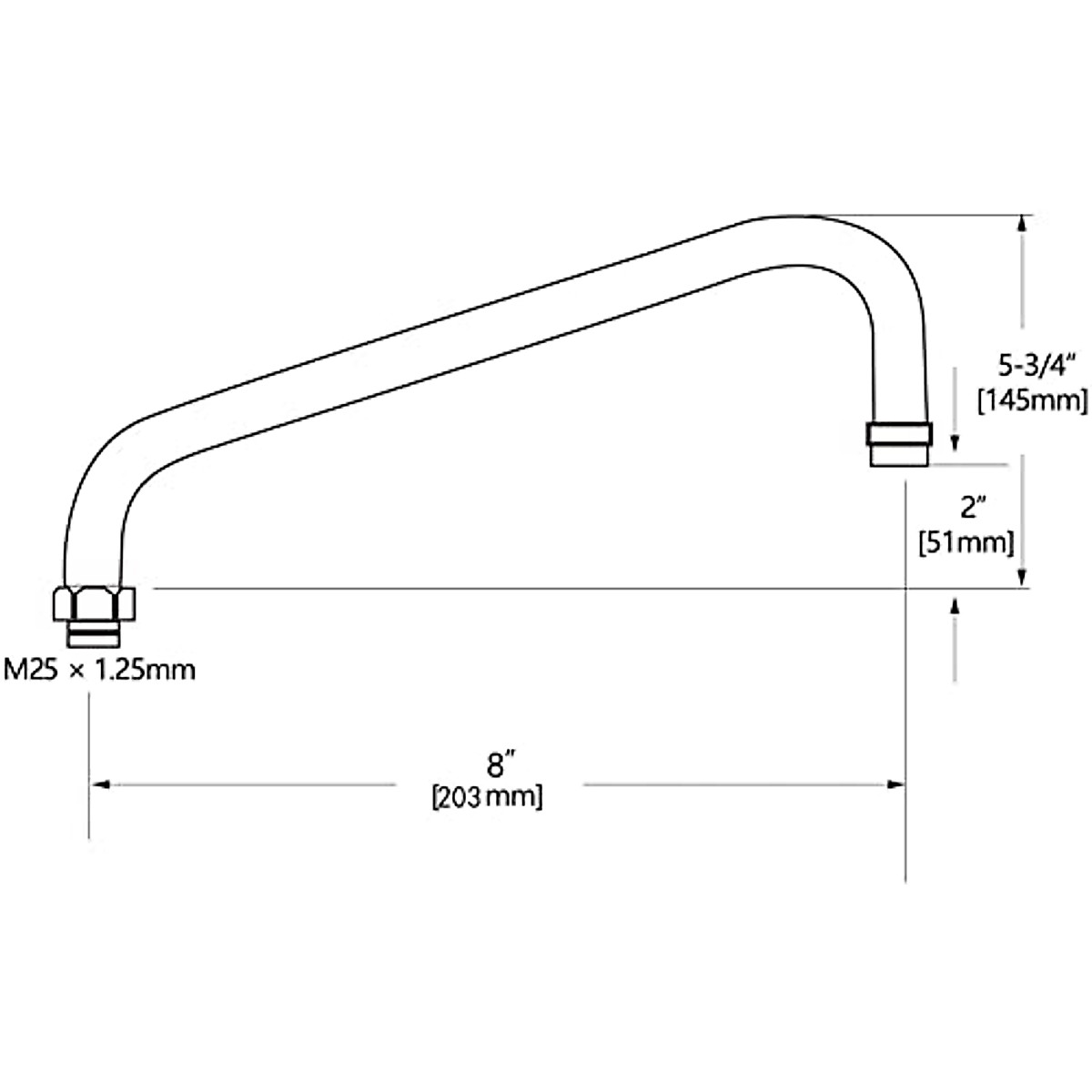 COOLWEST Swivel Spout Replacement Kit for Commercial Kitchen Sink Faucet 8 Inch Short Swing Spouts with 2.2 GPM Aerator Chrome Finish