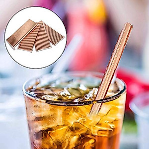 100Pcs Rose Gold Paper Straws Disposable Tableware for Party Birthday Wedding Celebrations Decorations