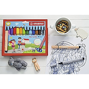 STABILO Trio Scribbi Triangular Felt Tip Pen - Assorted Colours (Pack of 14)