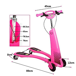 SZNWJ ygqtbc Flicker Scooter Perfect for Children Aged 2+,LED Light-Up Wheels Foldable Adjustable Kick Scooter Aluminum Outdoor use (Color : Green)