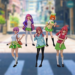 LCDGTJ The Quintessential Quintuplets Anime Figure 5Pcs Set, PVC Collectible Models Desktop Ornaments 17.5cm Girl Uniform Display Statue Toys for Home Decorations & Gifts