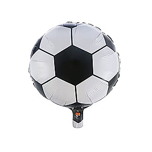 BinaryABC Soccer Balloons,Football Party Supplies,Foil Soccer Balloons,18 Inch,(10pcs)