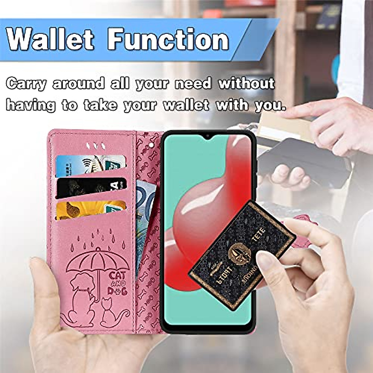 ONV Wallet Case for Oppo Realme 7 Pro - Adjustable Strap Sparkly Animal Leather Folio Cover Card Holder Anti-Shock Stand Magnet Flip Case for Oppo Realme 7 Pro [MG] -Pink