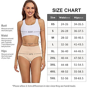 wirarpa Women's Postpartum Underwear High Waisted Ladies Cotton Panties Full Coverage Briefs 5 Pack Beige 2X-Large