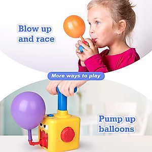 Vanmor Power Balloon Car Toy for Kids, Children Inertial Balloon Powered Car Science Intelligence Education Toy, DIY Inflatable STEM Balloon Pump Cars Racer Kit Gift for Boys Girls