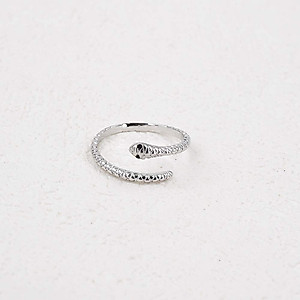 LEMON GRASS Little Silver Snake Ring Adjustable One Size