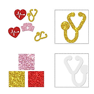 Ambishi 120pcs Glitter Nurse Graduation Confetti, Congrats Nurse/Doctor Grad Party Table Decoration, Nursing/Medical School Party Table Decoration, Class of Graduation Party Scatters