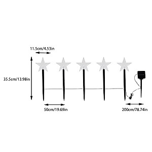 Solar String Light for Home Pathway Christmas Decor Party Fairy Lamp Outdoor Garden (Size:Star)