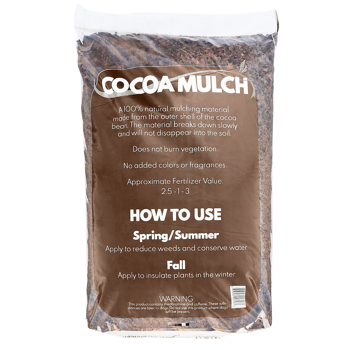Garden Elements 100% Natural Cocoa Bean Shell Mulch for Gardens, Flower Beds, Potted Plants, Mulching (2 Cubic Foot Bag)