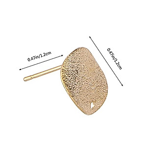 EXCEART 3sets Elegant Alloy Flat Earrings with Holes for Women Small Ear Jewelry Decor in Golden Tone 20pc*3