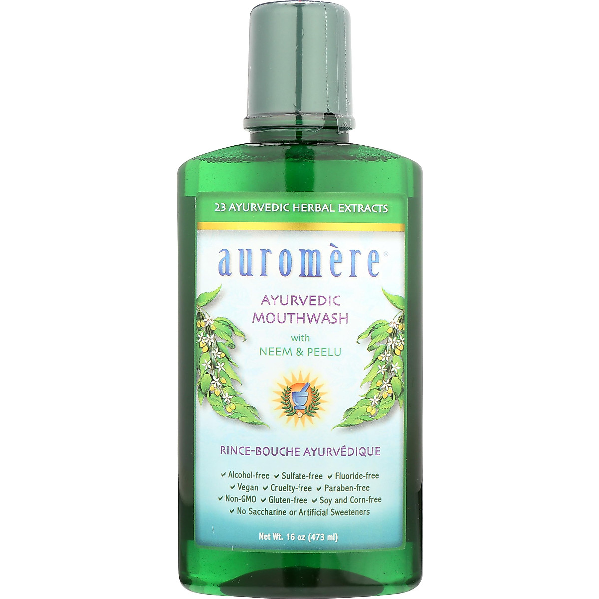 Auromere Ayurvedic Mouthwash, Fluoride Free, Alcohol Free, 16 Fluid Ounce (Pack of 3)