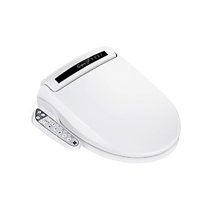 Empava EB990 Heated Toilet Seat with Warm Air Dryer and Wash Functions in White, Round