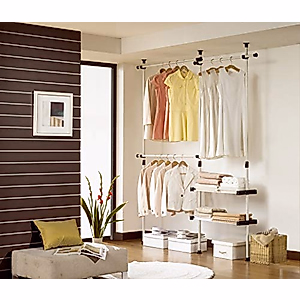 PRINCE HANGER, Double 2 Tier Hanger & Shelves, Clothing Rack, Closet Organizer, clothes rack, Closet system, Bedroom garment rack, Heavy Duty, PHUS-0053, Made in Korea