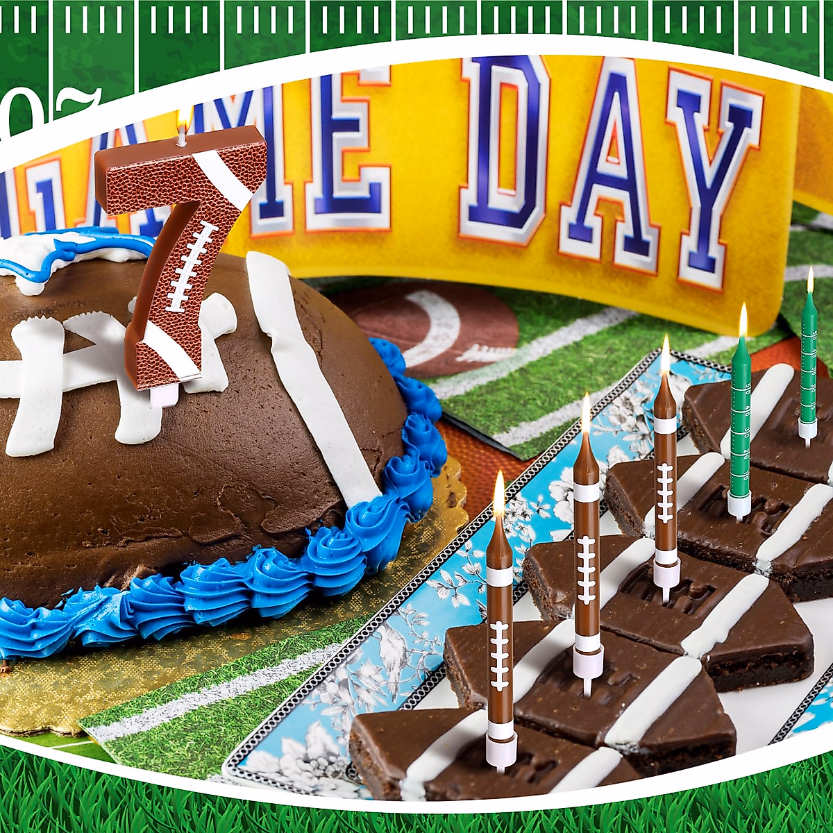 Photect 11 PCS Football Birthday Candles Number 5-9 Candle Football Cake Topper Decor Football Themed Birthday Cake Decorations for Boys Girls Kids Party Supplies (Number 7)