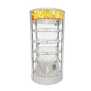 Countertop 14" Food Warmer Display Case 5 Shelf Hot Warming Showcase with Back Sliding Door,Silver (5 Tiers)