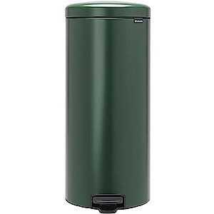 Brabantia New Icon Step Trash Can (8 Gal/Pine Green) Soft Closing Kitchen Garbage/Recycling Can with Removable Bucket