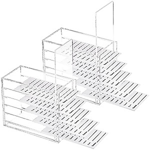 Nicunom 2 Pack 5 Layers Clear False Eyelash Organizer Case, Acrylic Eyelash Storage Box Eyelashes Holder Case False Lashes Display Container Makeup Storage for Grafting Eyelash Extension