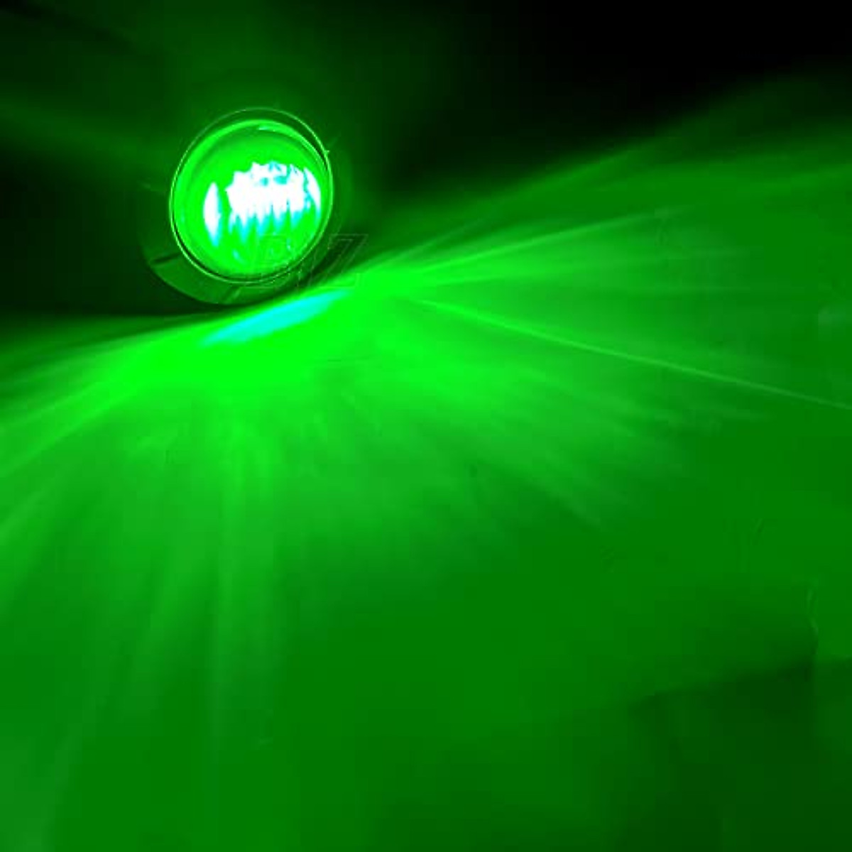 BJZ 3/4'' LED Trailer Marker Clearance Lights Green Round 12V LED Side Marker Front Rear Stop Turn Signal Tail Indicator Light Waterproof for Trailer Truck ATV UTV RV Van Pickup, 10Pcs w/Clear Lens