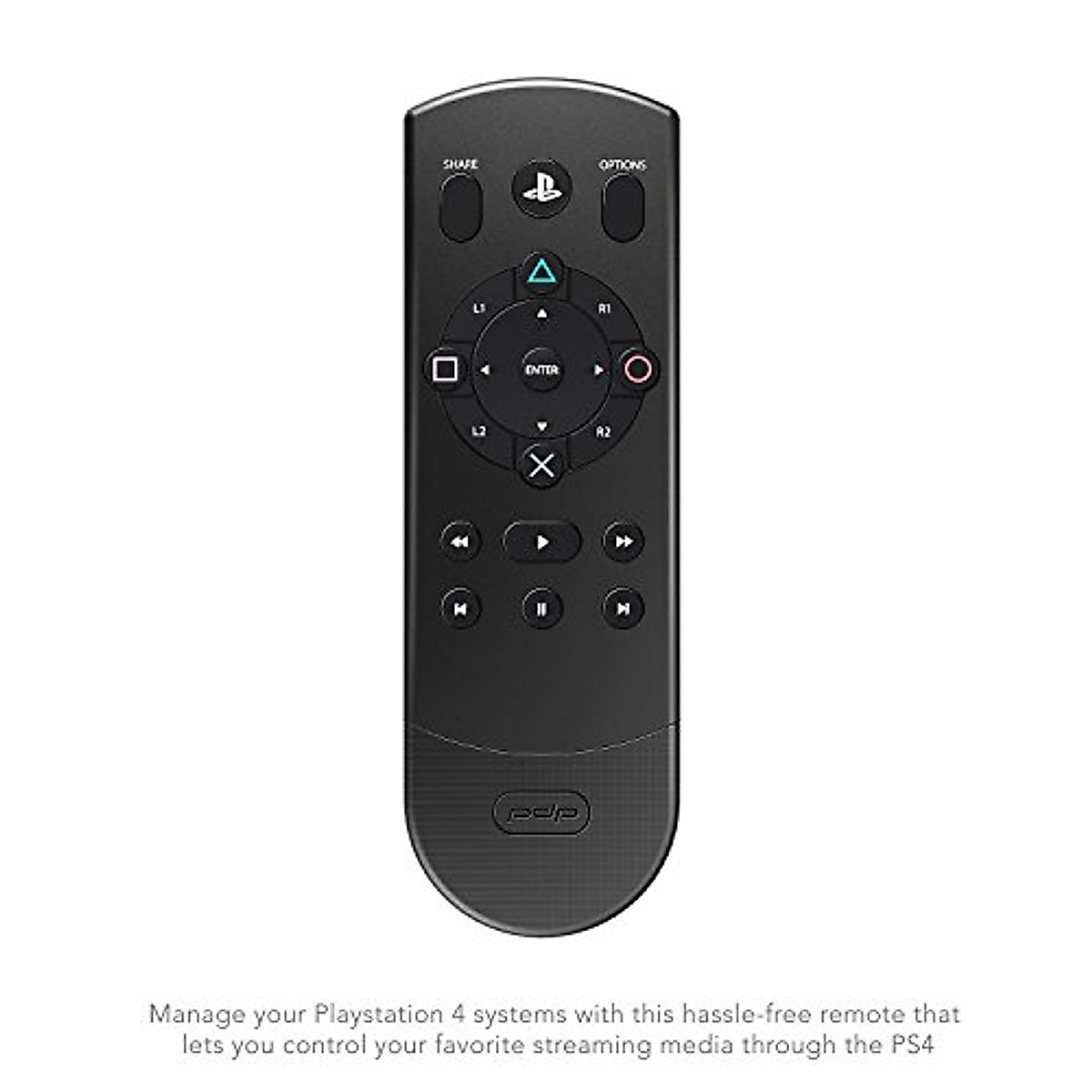 PDP Universal PS5/PS4 Media Remote Control, Playstation Gaming Remote Compatible with Sony Playstation 5 and Playstation 4, Bluetooth Detection for up to 4 Devices, TV Power/Input/Volume Controls