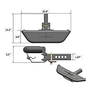 YZONA Universal Bumper Hitch Step Trailer with Brake Light for 2 Inch Receiver Compatible with Pickups Trucks ATVs SUVs Vans, with U-Bolts Stabilize & Pin Lock, Tow Rear Guard Protector bar