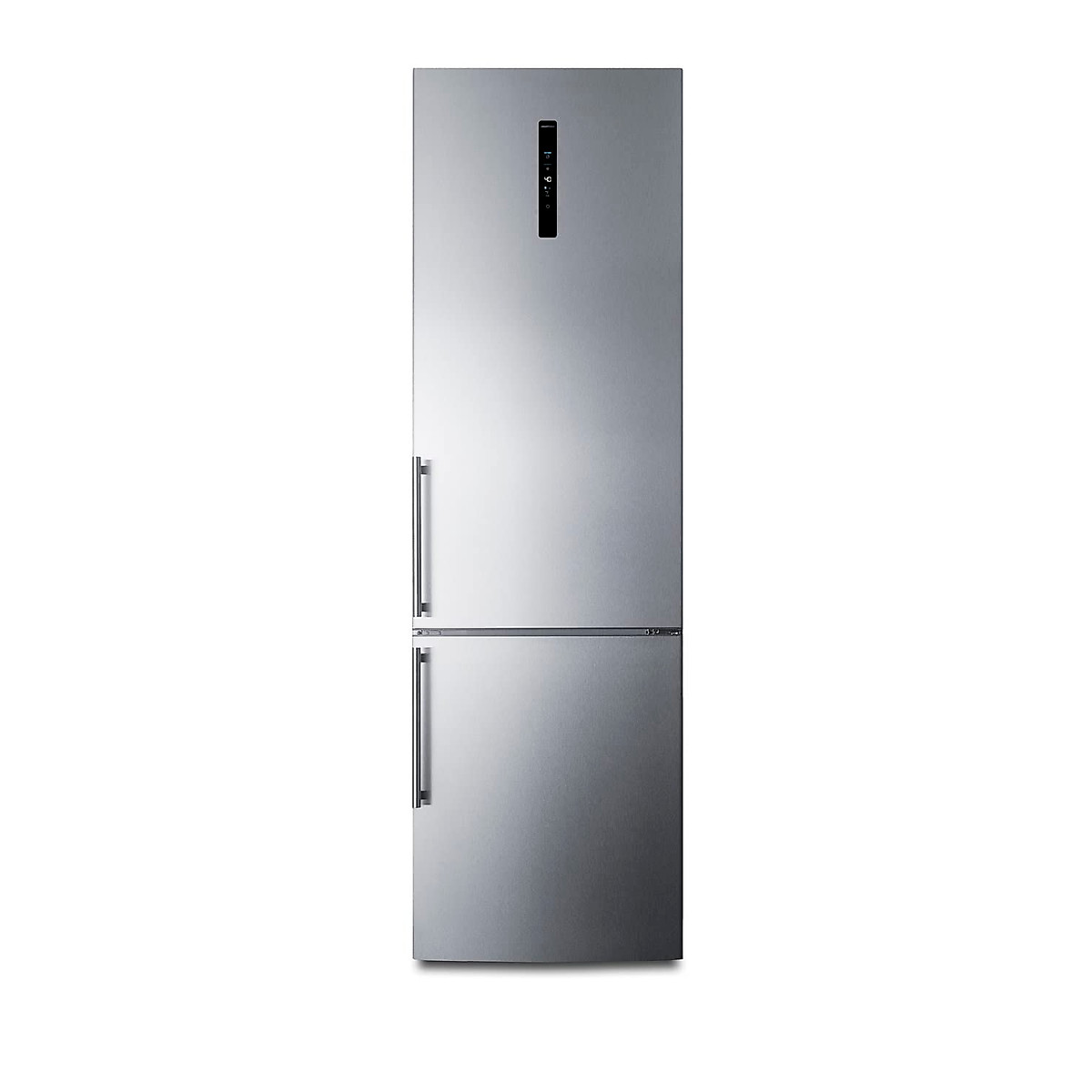 Summit Appliance FFBF181ES2IM 24" Wide Bottom Freezer Refrigerator With Icemaker, 11.7 cu.ft Capacity, Open Door Alarm, Stainless Steel Doors, LED Visual Alarms, No-frost Operation, Multi-Flow Fan