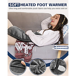 Double Sided Foot Warmer,2023 New Upgrade Electric Feet Heating Pads for Women Man with Fast Heating&Machine Washable,Electric Heated Foot Warmers with 8H Timer for Bed,Under DeskOfficeHome&Neuropathy