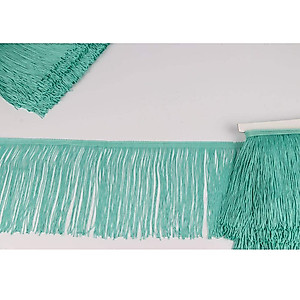 Heartwish268 Fringe Trim Lace Polyerter Fibre Tassel 6inch Wide 10 Yards Long for Clothes Accessories Latin Wedding Dress DIY Lamp Shade Decoration Black White Red(Pea Green)