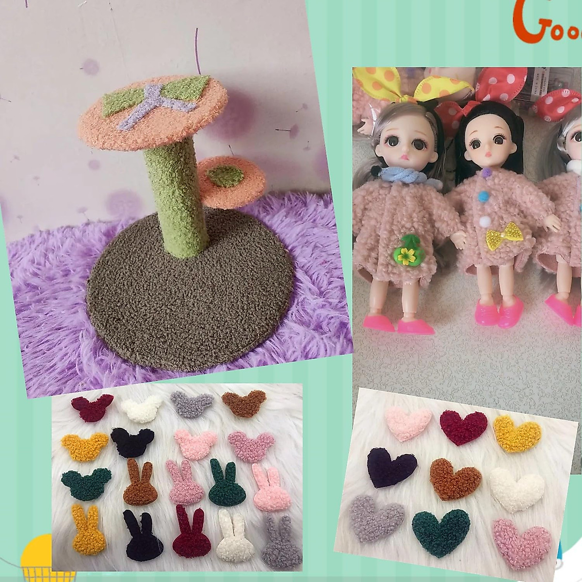 5pcs 19.7 x 15.8 Inches Red Solids DIY Fabric Teddy Short Plush Decorative Cloth Material Set Precut Bundle Patchwork Squares for Home Crafts Sewing Quilting