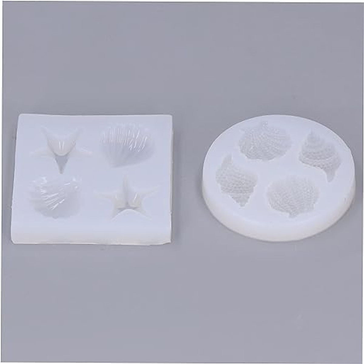 Versatile Silicone Seashell Molds - Mirror Flash & Nonstick DIY Mobile &écor Crafts Kit - Easy Release Seashell Conch Silicone for Art Projects - (5-Pack)-size1