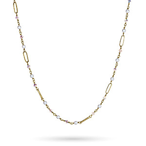 Waxing Poetic Brass Pearl Beaded Mist Necklace - 20 Inch