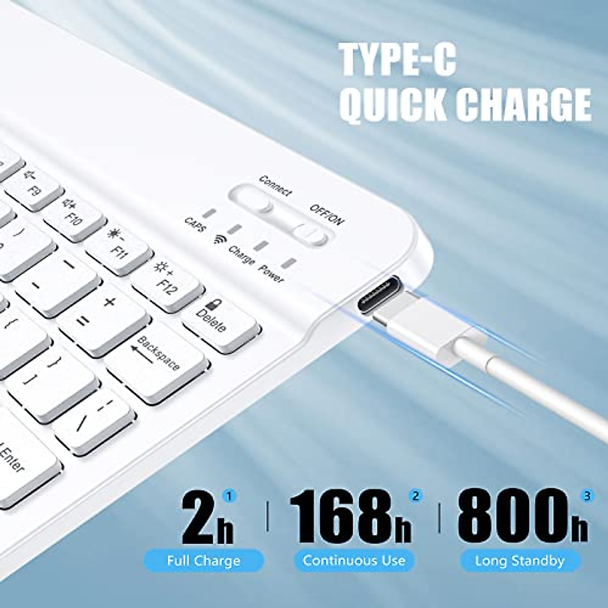 Harvopu for iPad Air 5th Generation Case with Keyboard - 7 Color Backlight Detachable Keyboard Tablet Cover with Pencil Holder for iPad Air 5th Gen 2022/iPad Air 4th Gen 2020 10.9, Purple