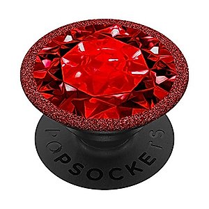 July Ruby Red Birth Month Design PopSockets Swappable PopGrip