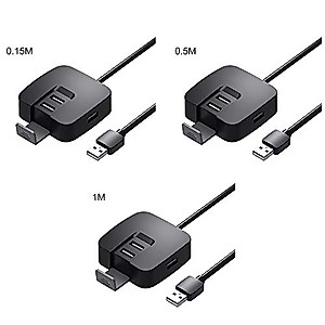 Lysee Data Cables - High Speed USB 2.0 4 Ports Splitter Hub Notebook USB Extension Multi-Interface Hub Mobile Phone Holder - (Cable Length: 0.5M)