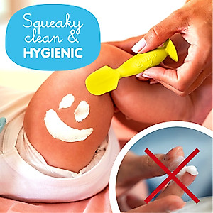 Bumco Mini Diaper Cream Spatula with Case - BPA-Free Butt Spatula Baby, Soft & Flexible Diaper Spatula, Diaper Cream Applicator, Mom-Invented Baby Must Haves, Diaper Bag Essentials, Butt Paste Spatula