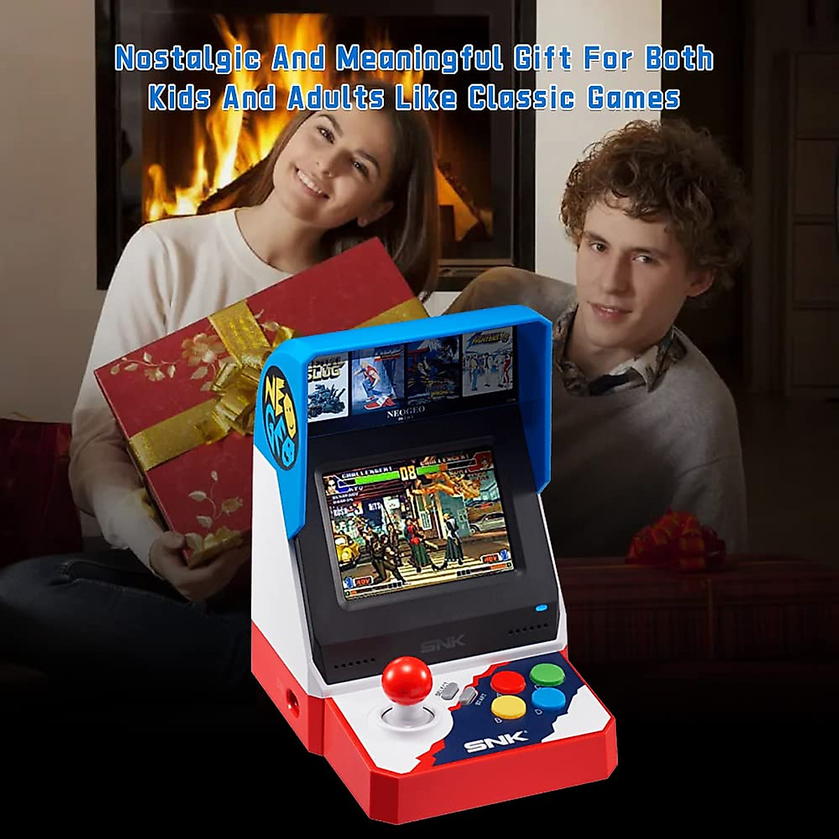 UNICO Neogeo Mini Arcade Japanese Version with 40 Pre-Loaded Classic SNK Games, 3.5' LCD Screen, HDMI and 2 Gamepad Ports