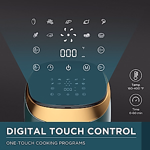 HAUSHOF Air Fryer, 4.2 Quart Compact Small Oven with 9 Cooking Functions, Nonstick Stainless Steel & Dishwasher-Safe, No-Oil Air Fry, Roast, Bake, Reheat, Fit for 1-4 People (Green)